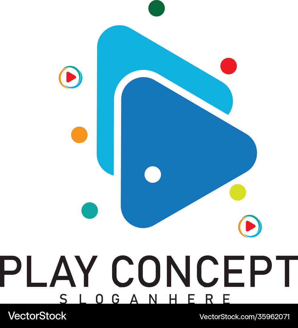 Colorful play logo design concept play logo Vector Image