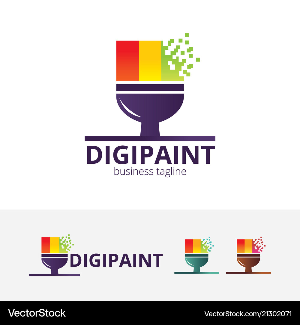 Digital paint logo design Royalty Free Vector Image
