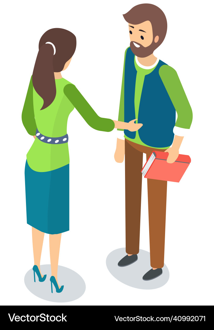 Distributor advertises promotes to customer man Vector Image