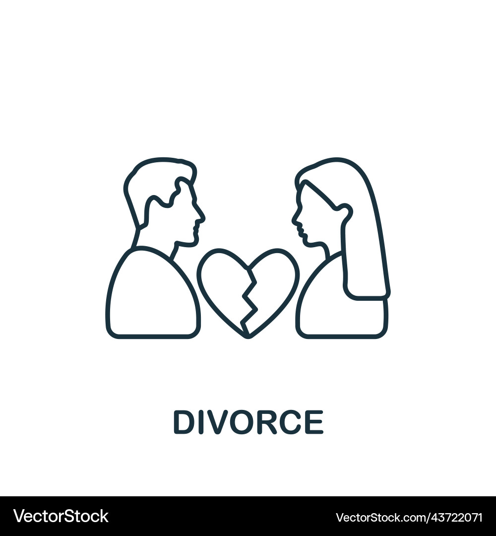 Divorce icon line simple psychology icon Vector Image