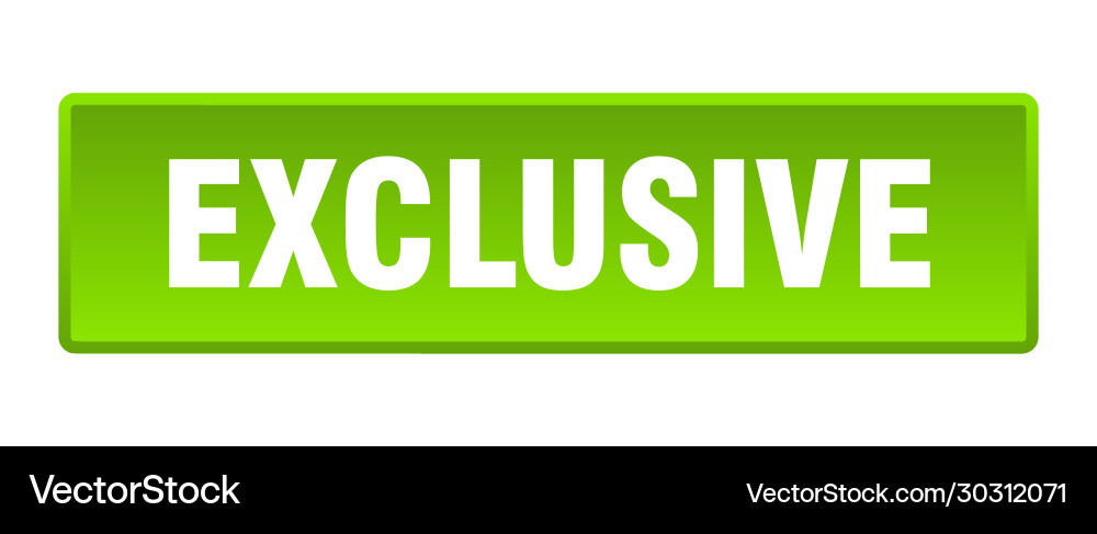Exclusive button square green push Royalty Free Vector Image
