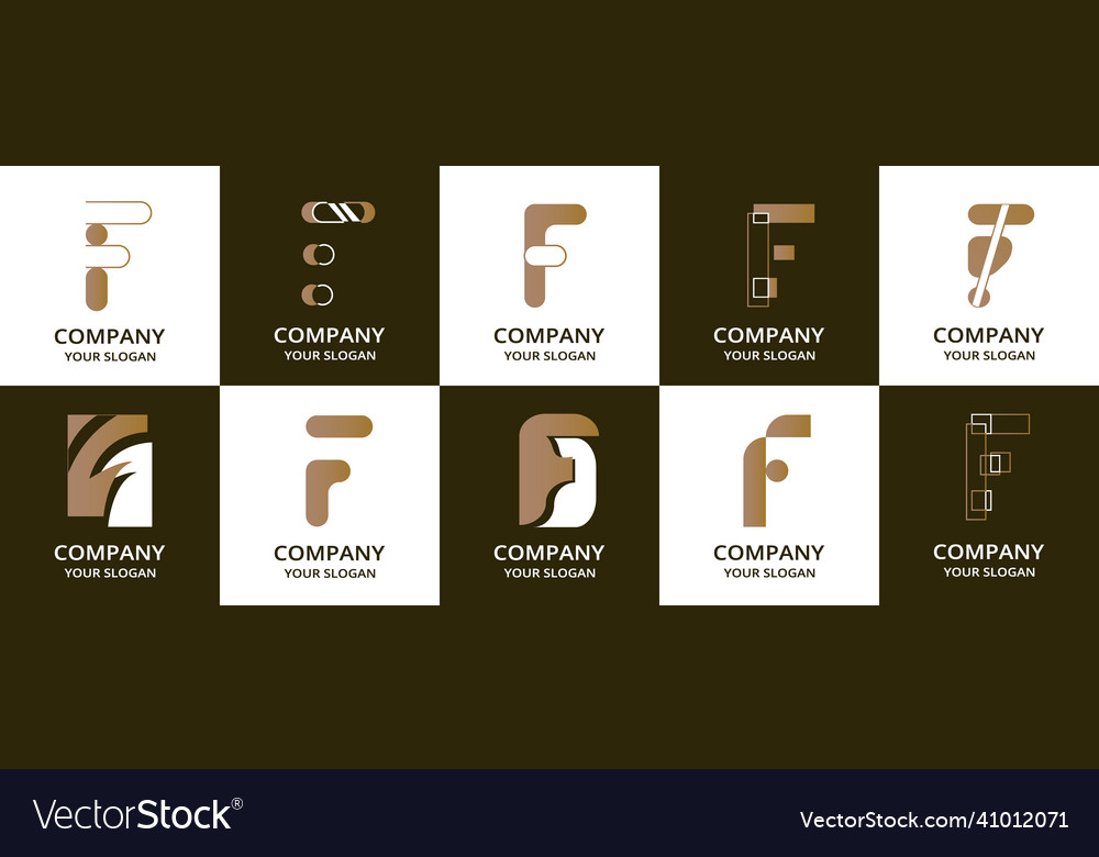 F logo set Royalty Free Vector Image - VectorStock