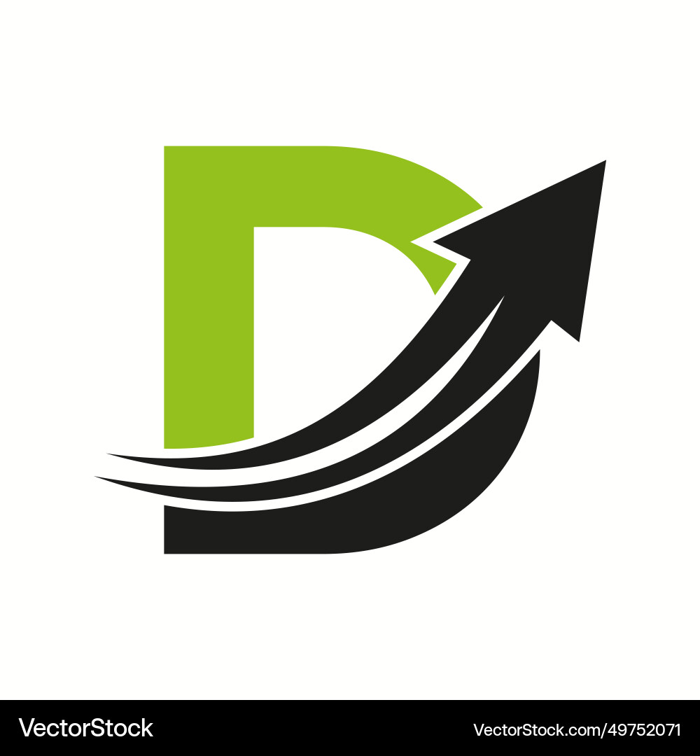 Financial logo on letter d concept with growth Vector Image