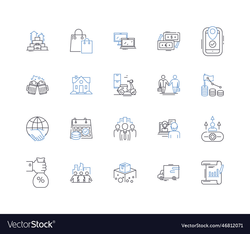 Futures markets line icons collection derivatives Vector Image Futures markets line icons collection derivatives Vector Image