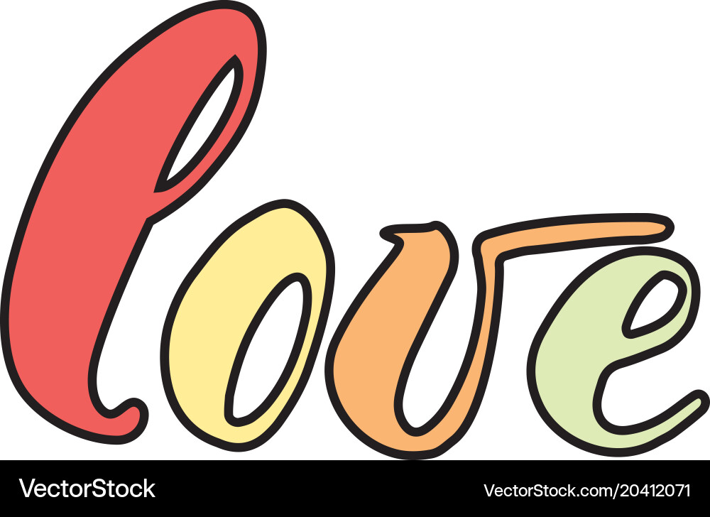 Hand drawn typography inspirational word love Vector Image