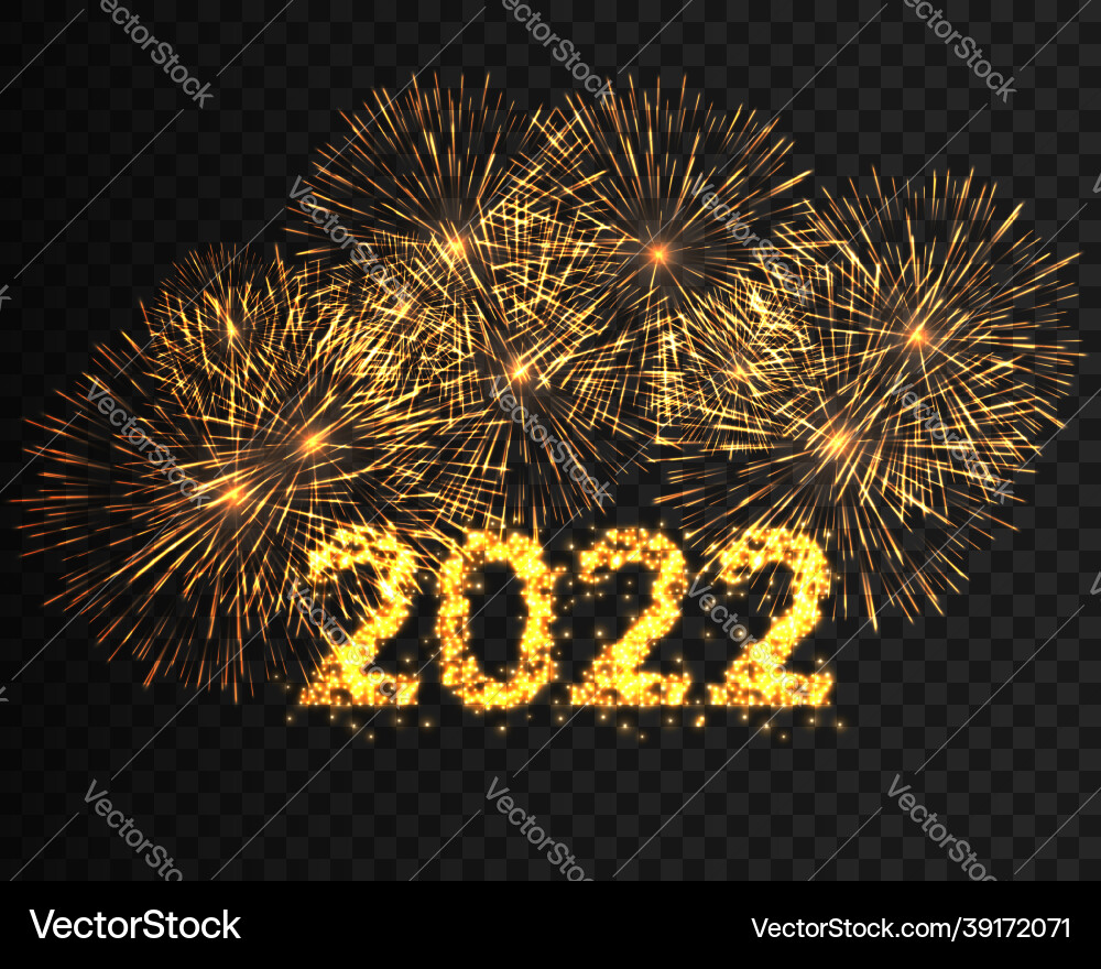 Happy new year 2022 background festive fireworks Vector Image