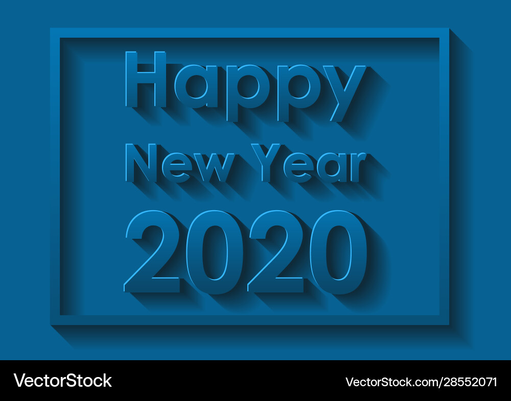 Happy new year card design in blue Royalty Free Vector Image