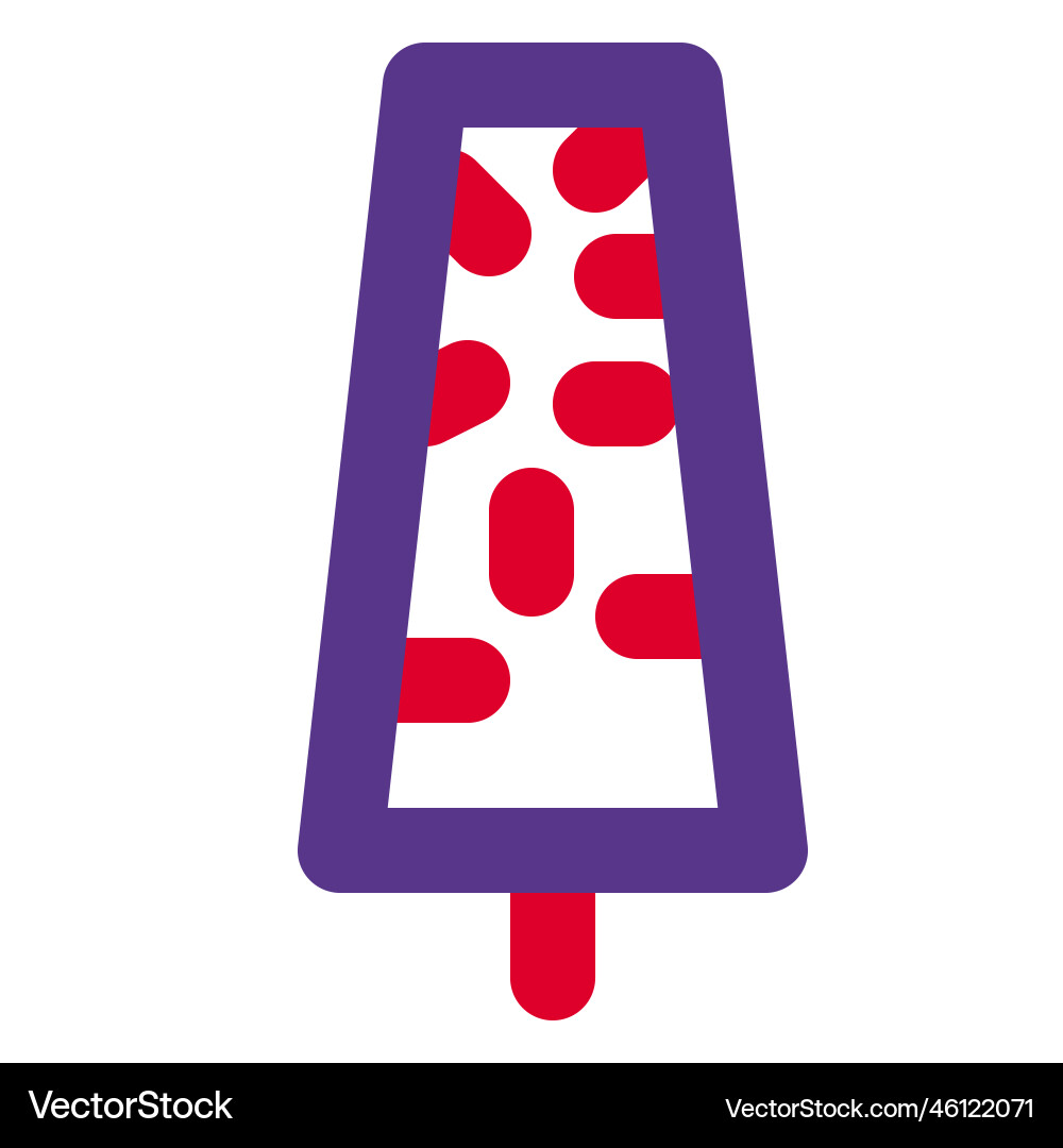 Ice bar garnished with sprinkles on stick Vector Image
