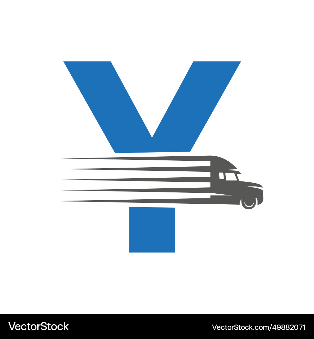 Initial letter y truck logo for transportation Vector Image