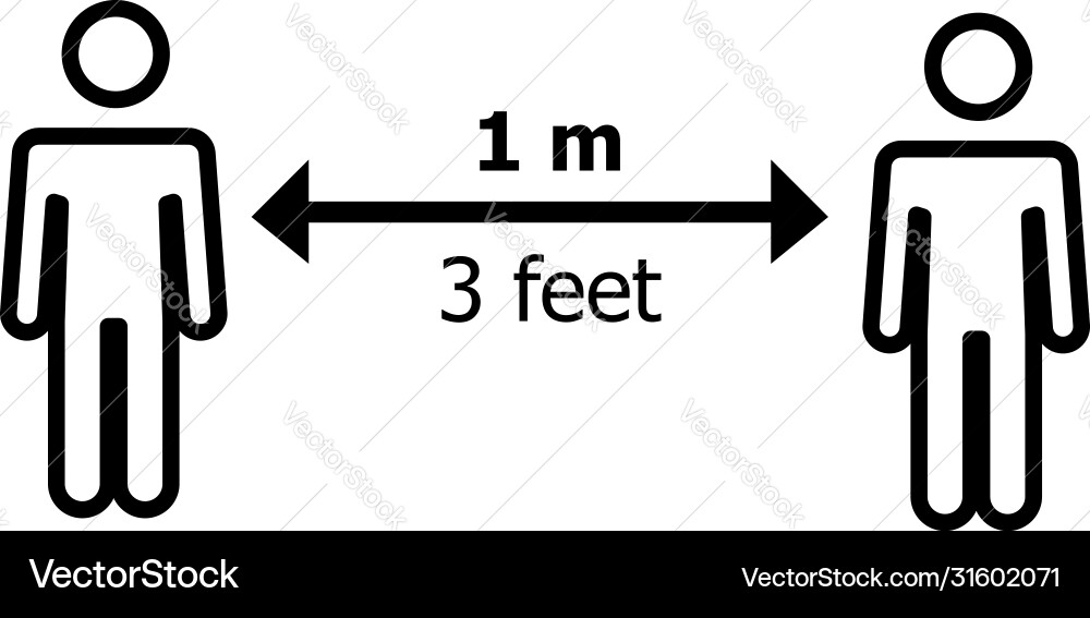 Keep distance line sign coronavirus epidemic Vector Image