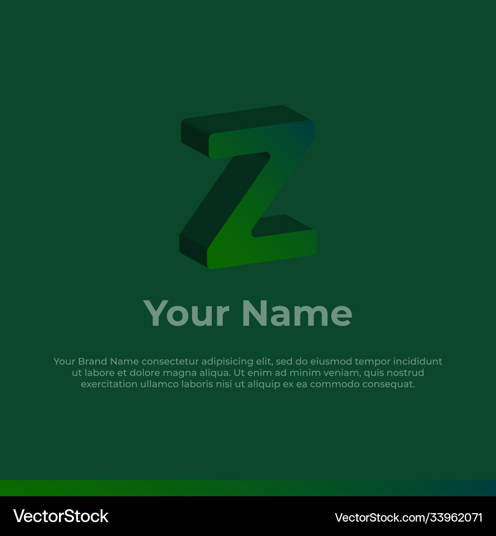 Logotype alphabet 3d logo letter z monogram logo Vector Image