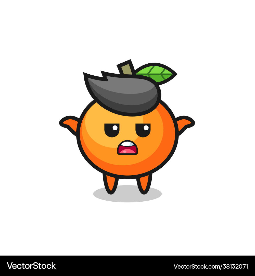 Mandarin orange mascot character saying i do Vector Image