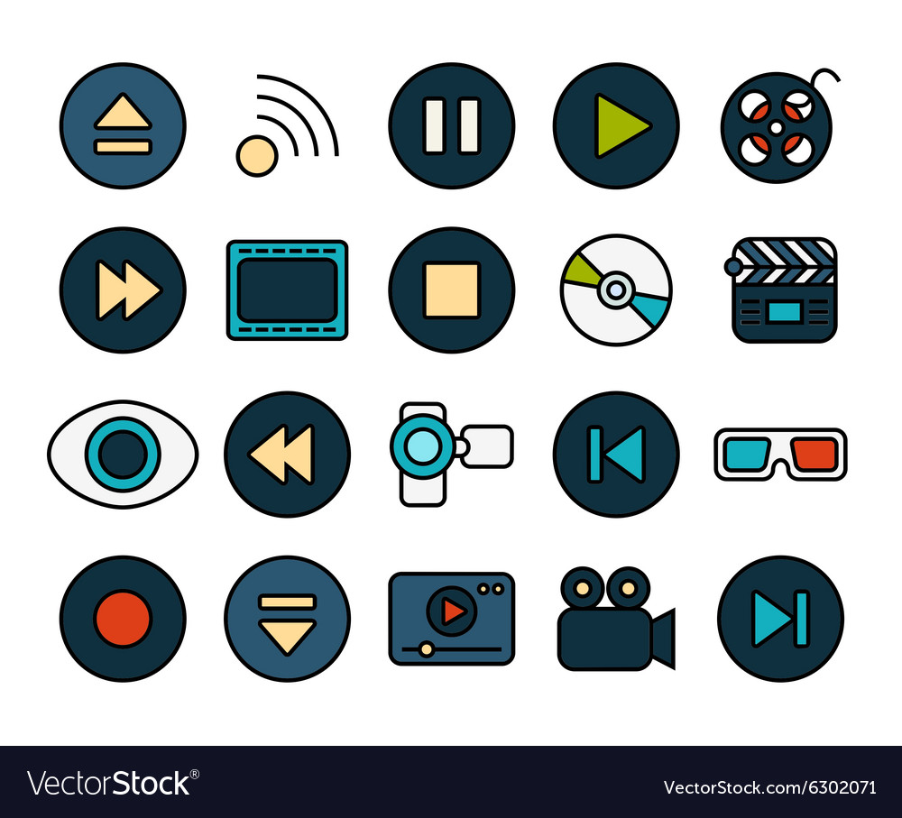 Outline icons thin flat design modern line stroke Vector Image