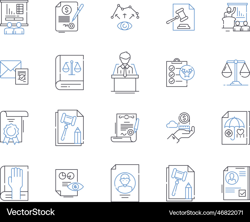 Publishing house line icons collection printing Vector Image