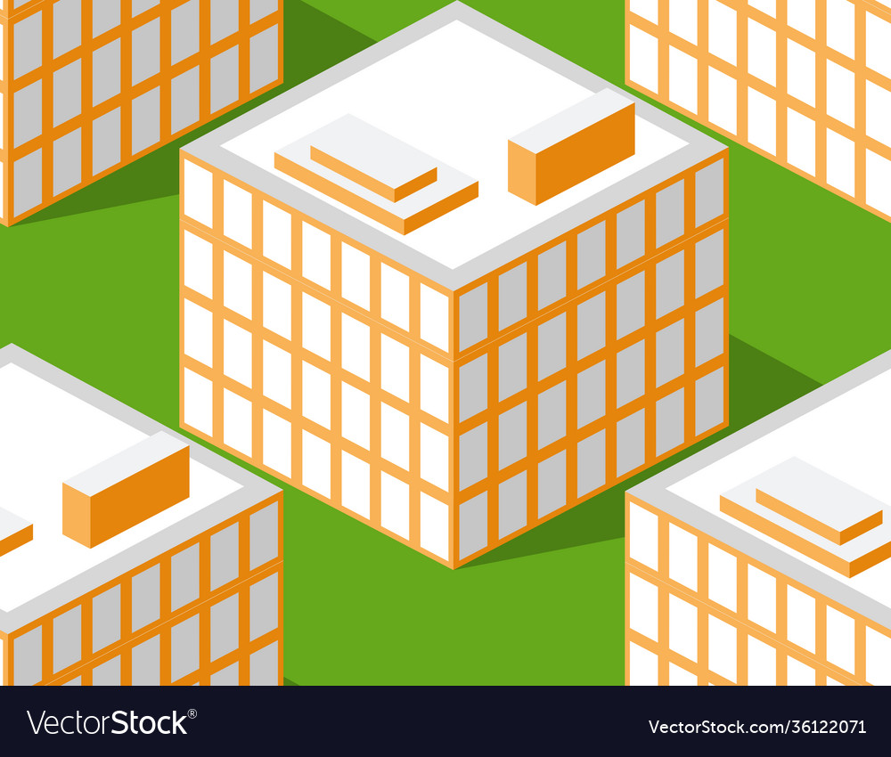 Seamless urban plan pattern map isometric Vector Image