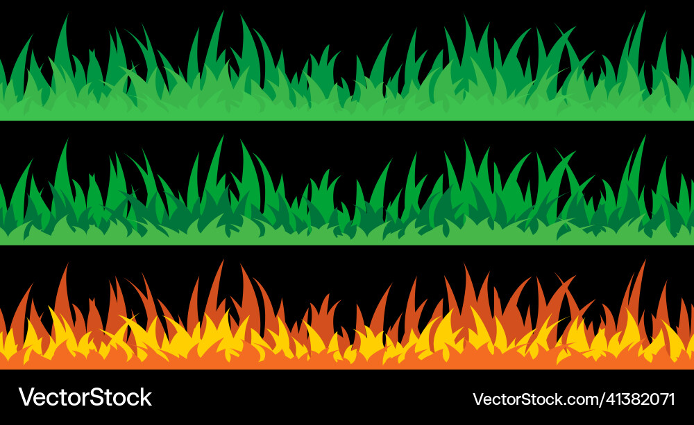 Set of seamless the grass Royalty Free Vector Image