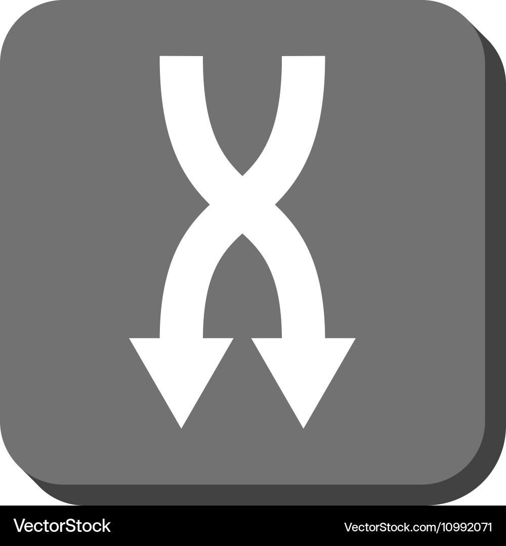 Shuffle Arrows Down Rounded Square Icon Royalty Free Vector