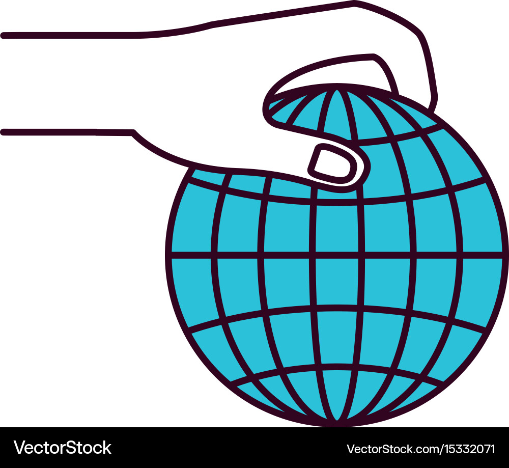 Silhouette color sections side view of hand Vector Image