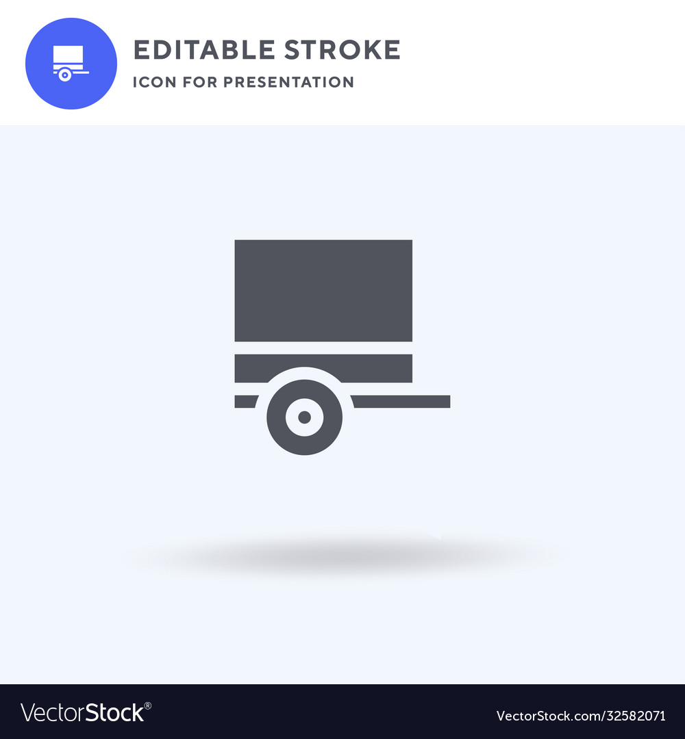 Trailer icon filled flat sign solid Royalty Free Vector