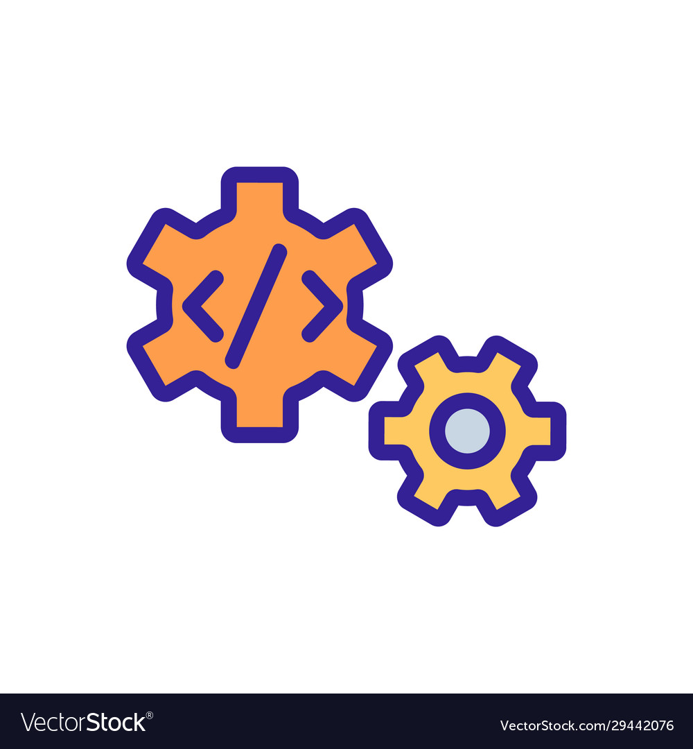 Code programming icon isolated contour Royalty Free Vector