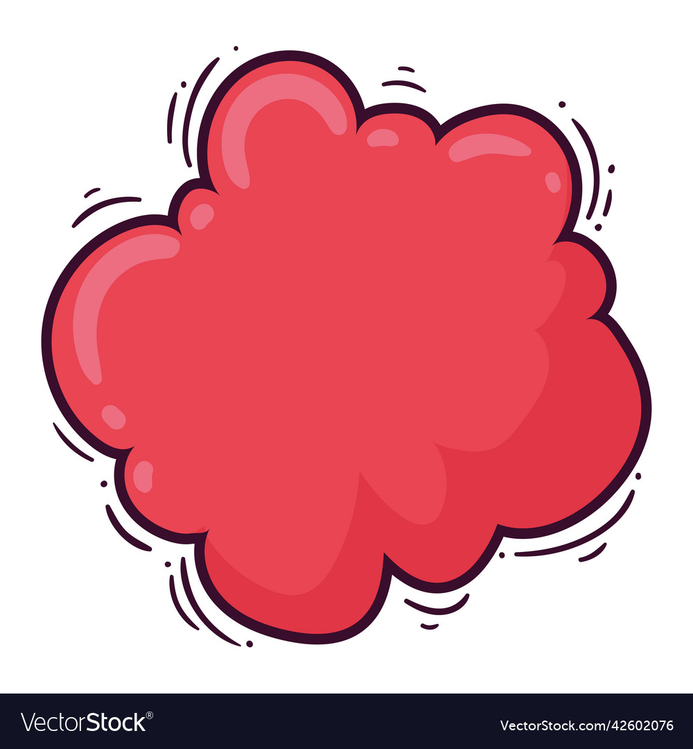 Comic cloud color red Royalty Free Vector Image