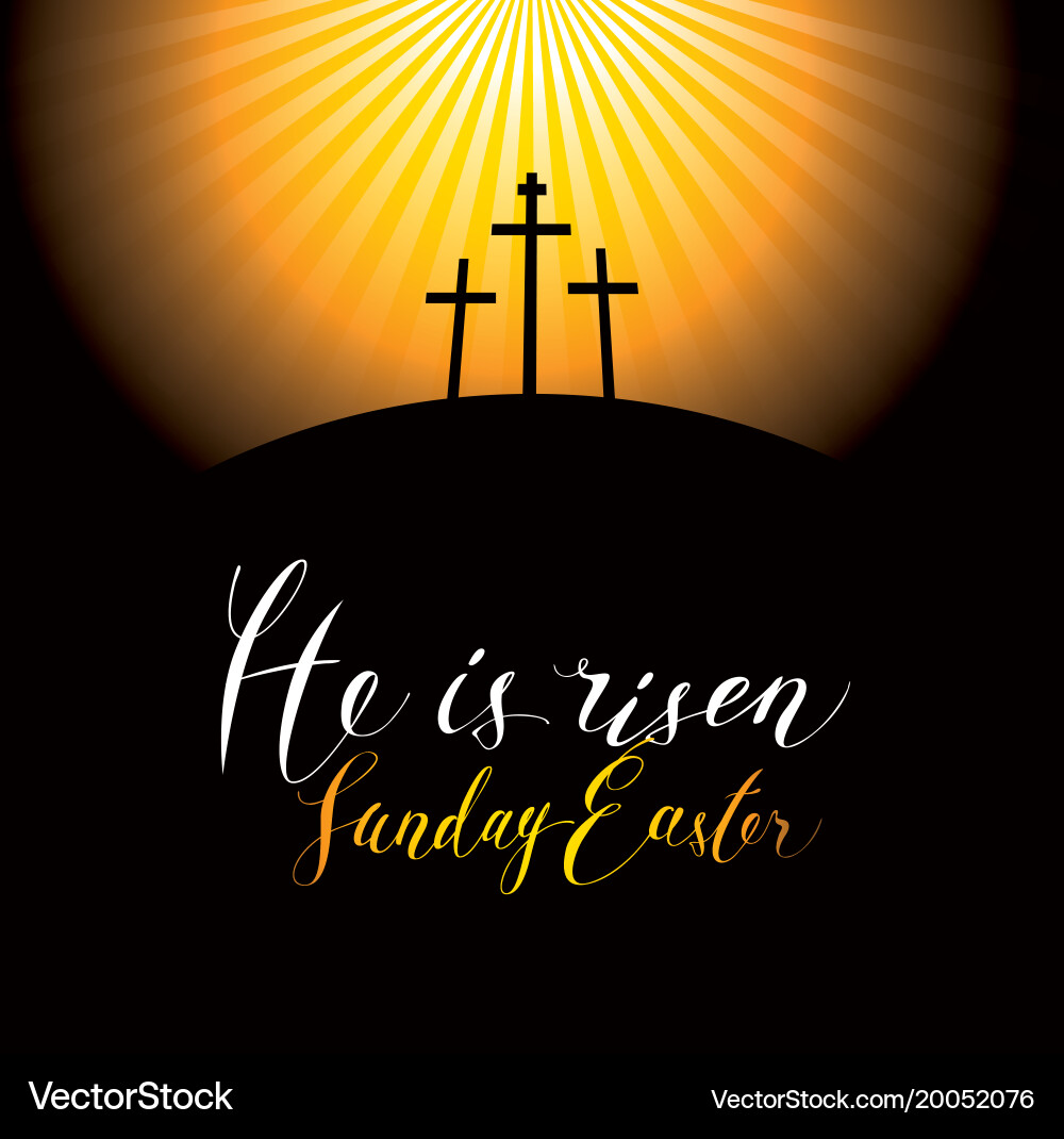 Easter landscape with calvary and crosses Vector Image