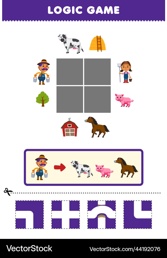 Education game for children logic puzzle build Vector Image