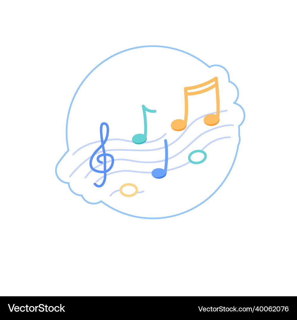 Flat cartoon musical notesamusement and hobbyart Vector Image