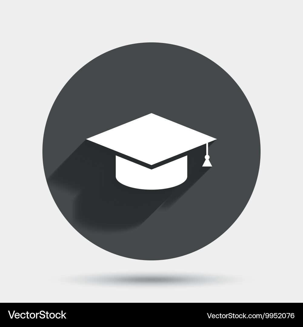 Graduation cap sign icon education symbol Vector Image