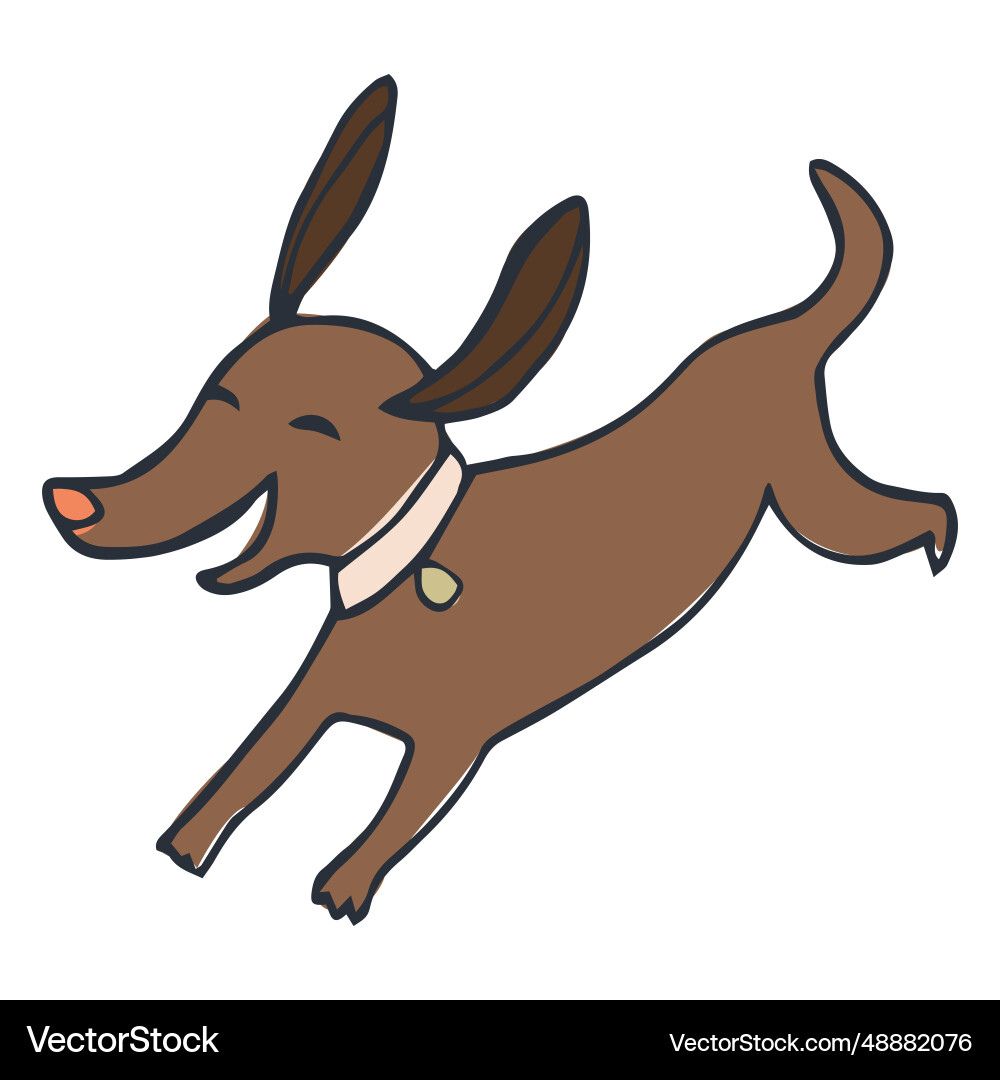 Happy pet dog cartoon Royalty Free Vector Image