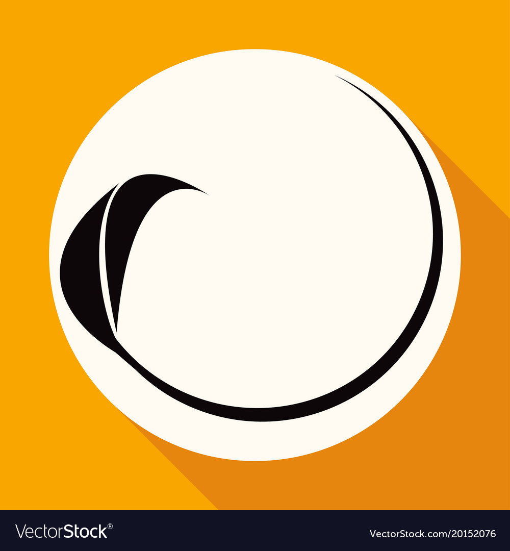 Icon leaf on white circle with a long shadow Vector Image