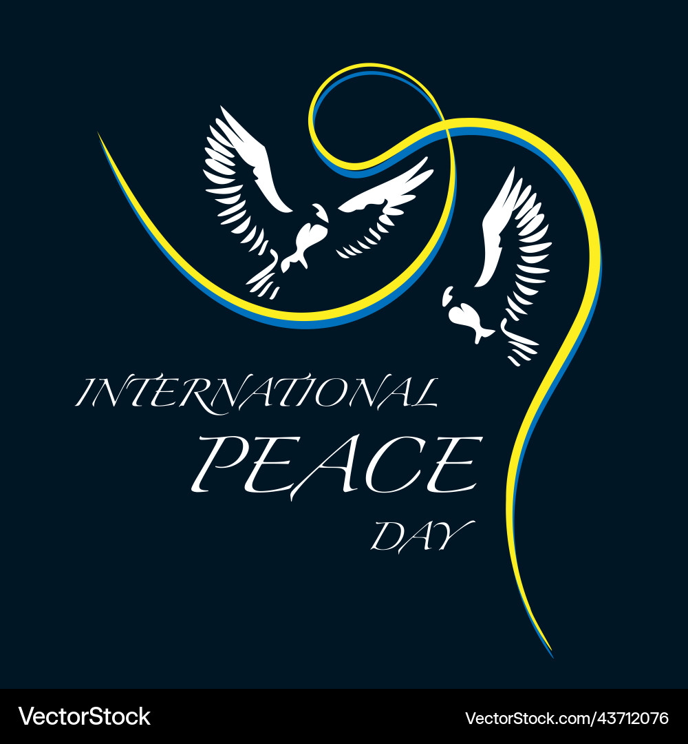 International peace day with doves Royalty Free Vector Image