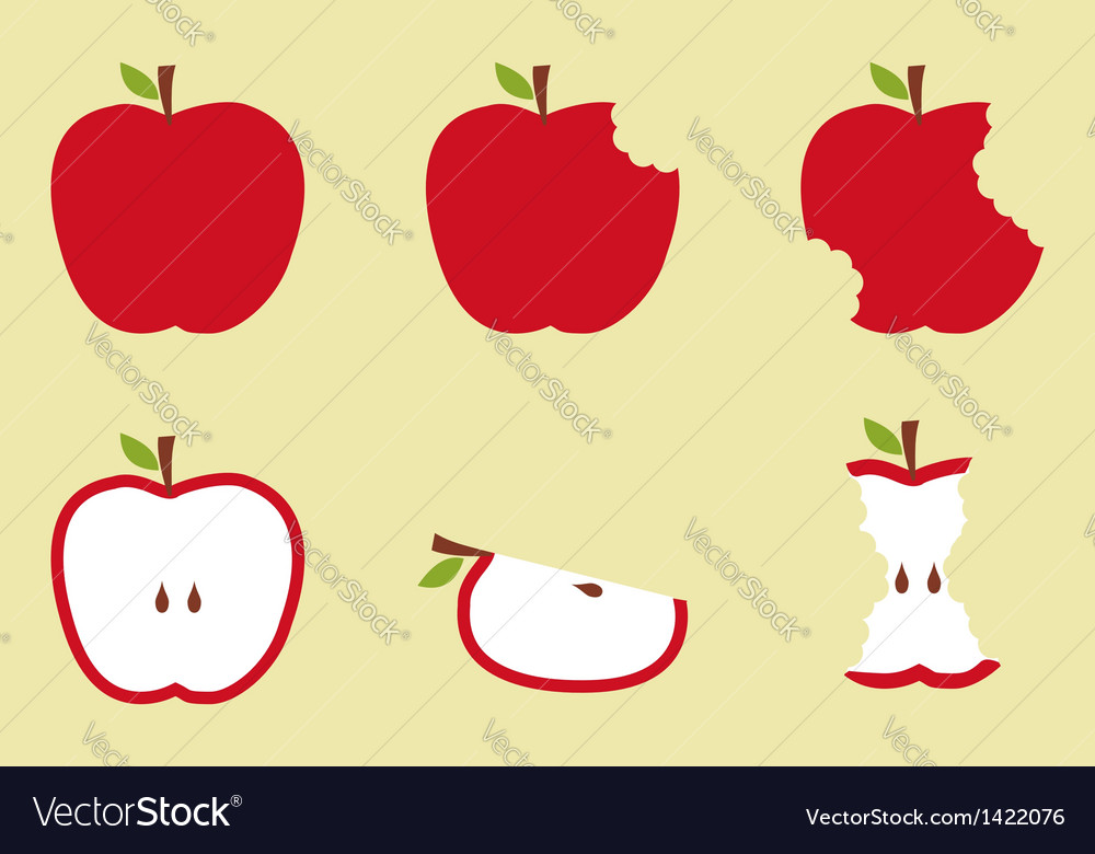 Red apple pattern Royalty Free Vector Image - VectorStock
