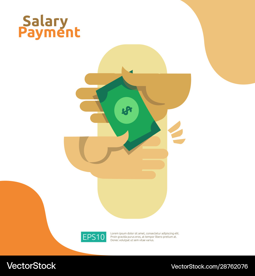 Salary payment and payroll concept for annual Vector Image