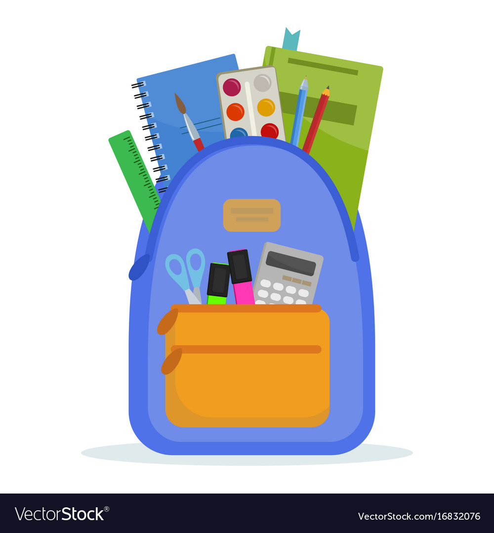 School backpack Royalty Free Vector Image - VectorStock