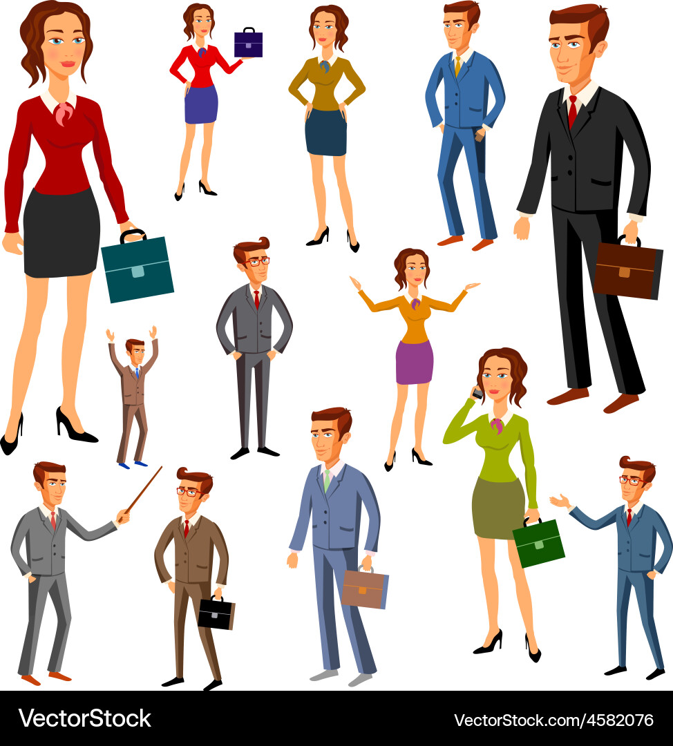 Set characters design office team man women Vector Image