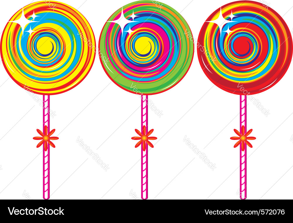 Set of colorful lollipops Royalty Free Vector Image