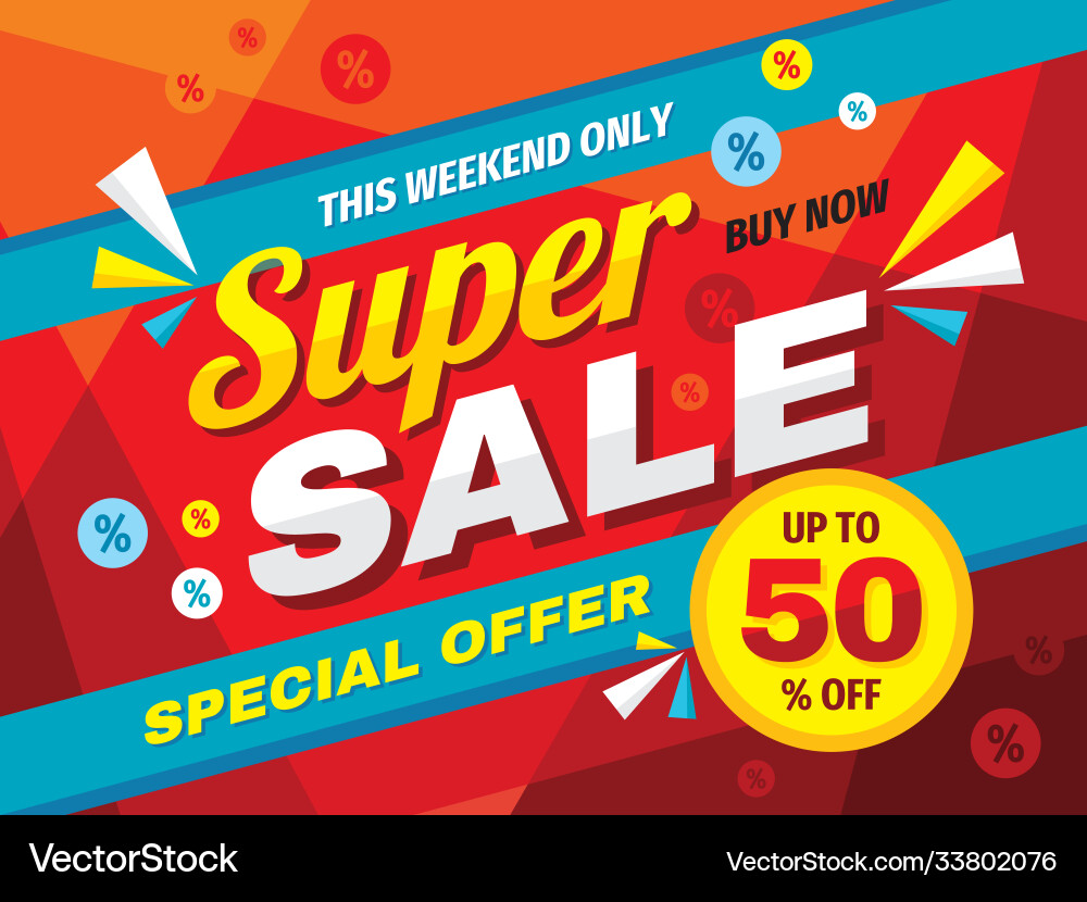 Super sale horizontal banner design abstract Vector Image