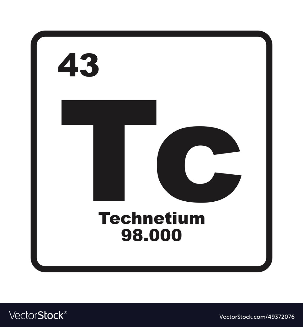 Technetium element icon Royalty Free Vector Image