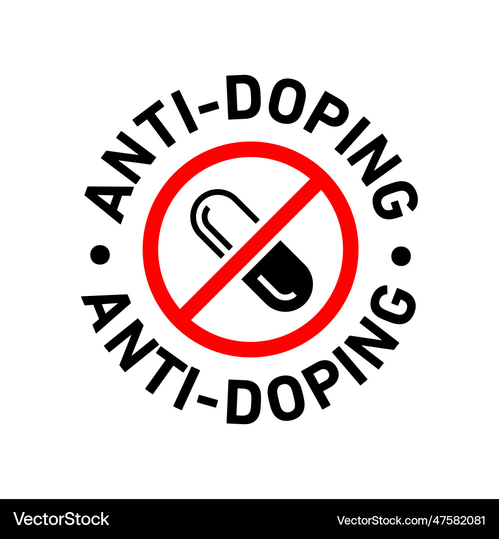 Anti doping sign logo icon badge Royalty Free Vector Image