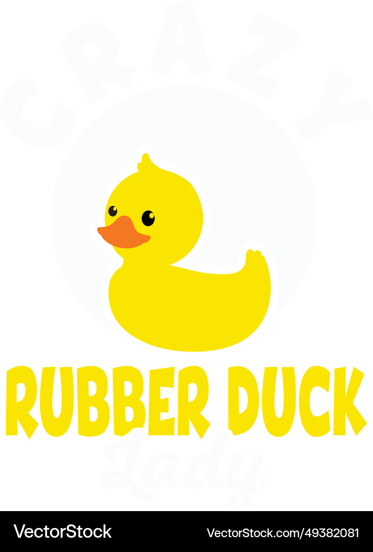 Crazy rubber duck lady bath duckies Royalty Free Vector