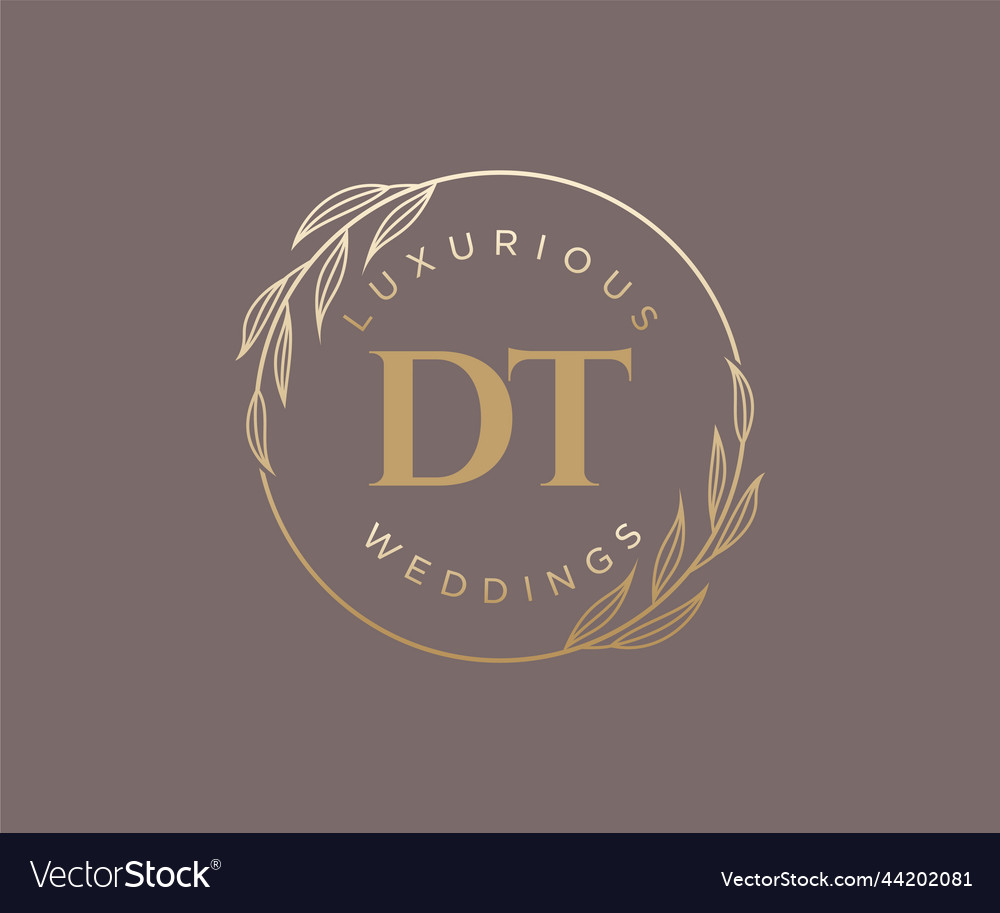 Dt initials letter wedding monogram logos Vector Image