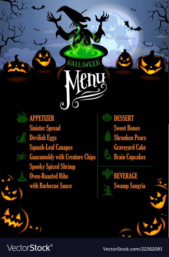 Free Printable Halloween Menu Templates Printable World Holiday