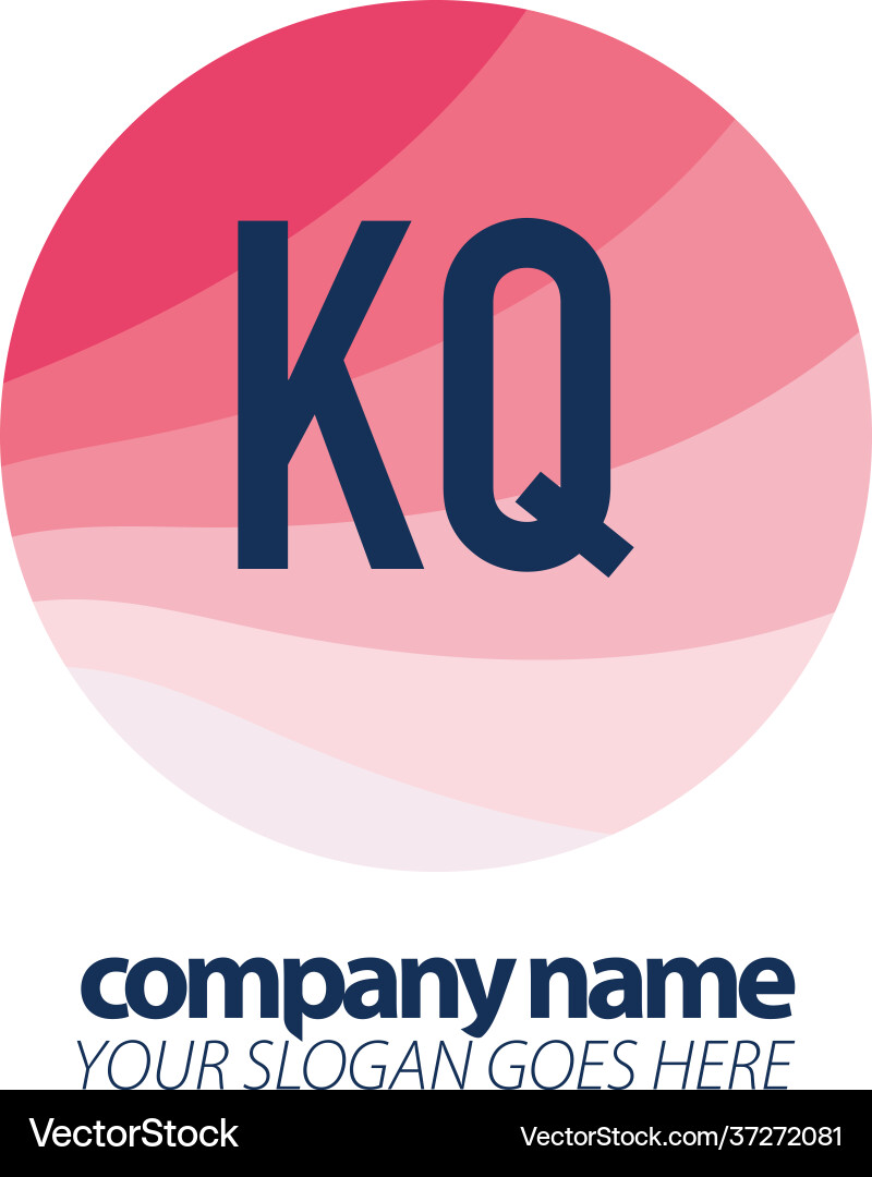 Initial letter kq colorful circle logo design Vector Image