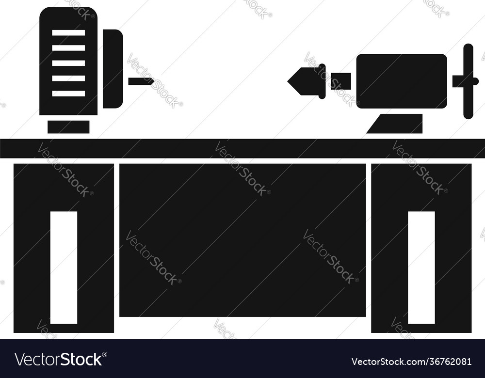 Lathe machine icon simple style Royalty Free Vector Image