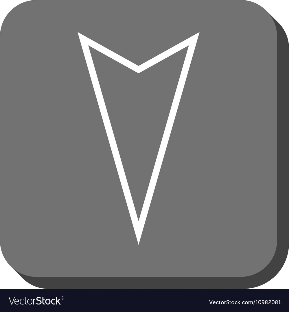 Pointer down rounded square icon Royalty Free Vector Image