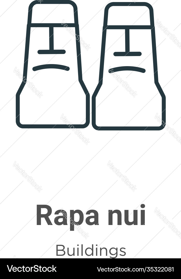 Rapa nui outline icon thin line black rapa nui Vector Image