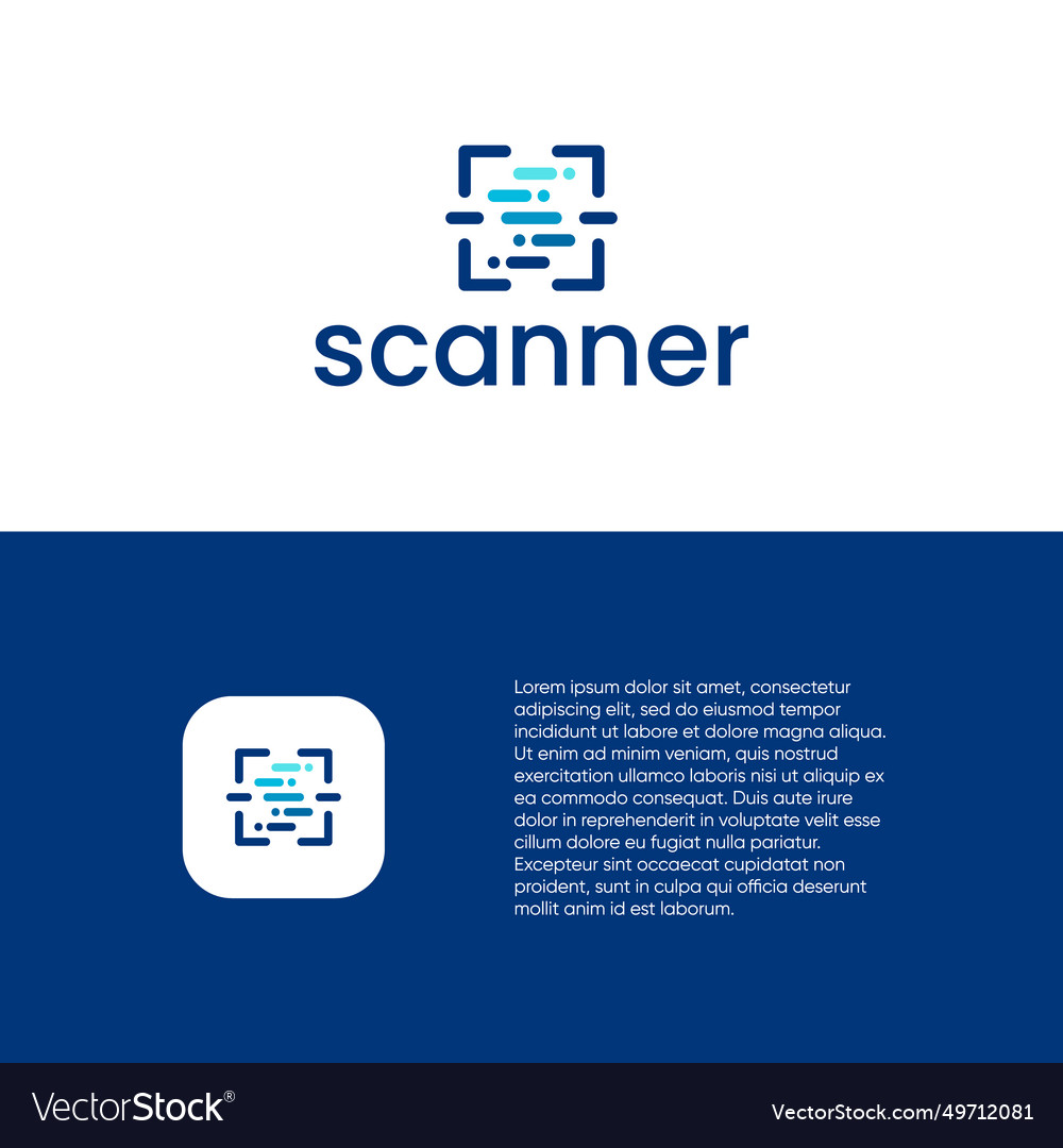 Scanner logo scanning bar code icon Royalty Free Vector