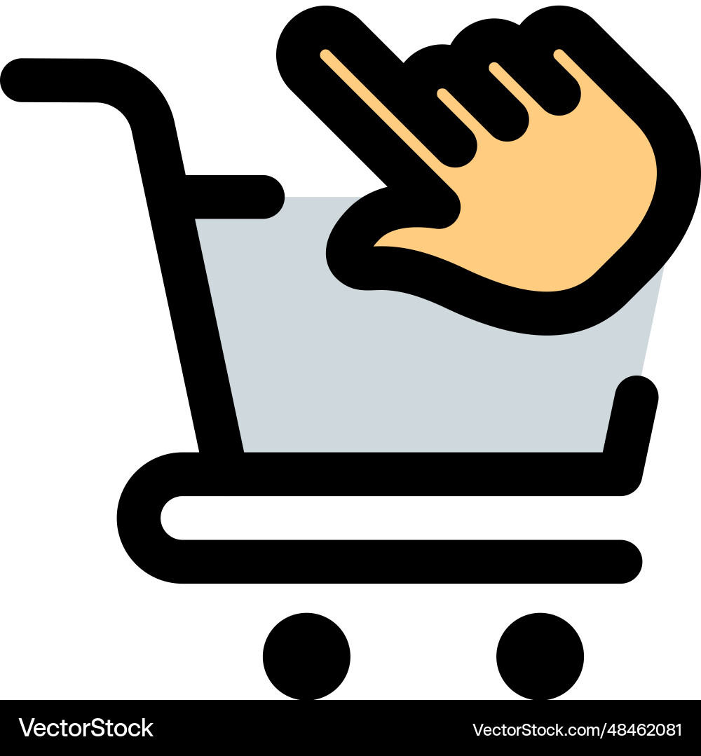 Selecting cart to add on products Royalty Free Vector Image
