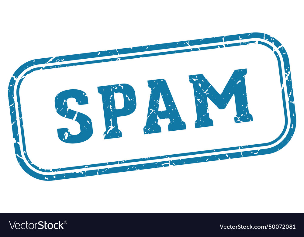 Spam stamp rectangular on white Royalty Free Vector Image